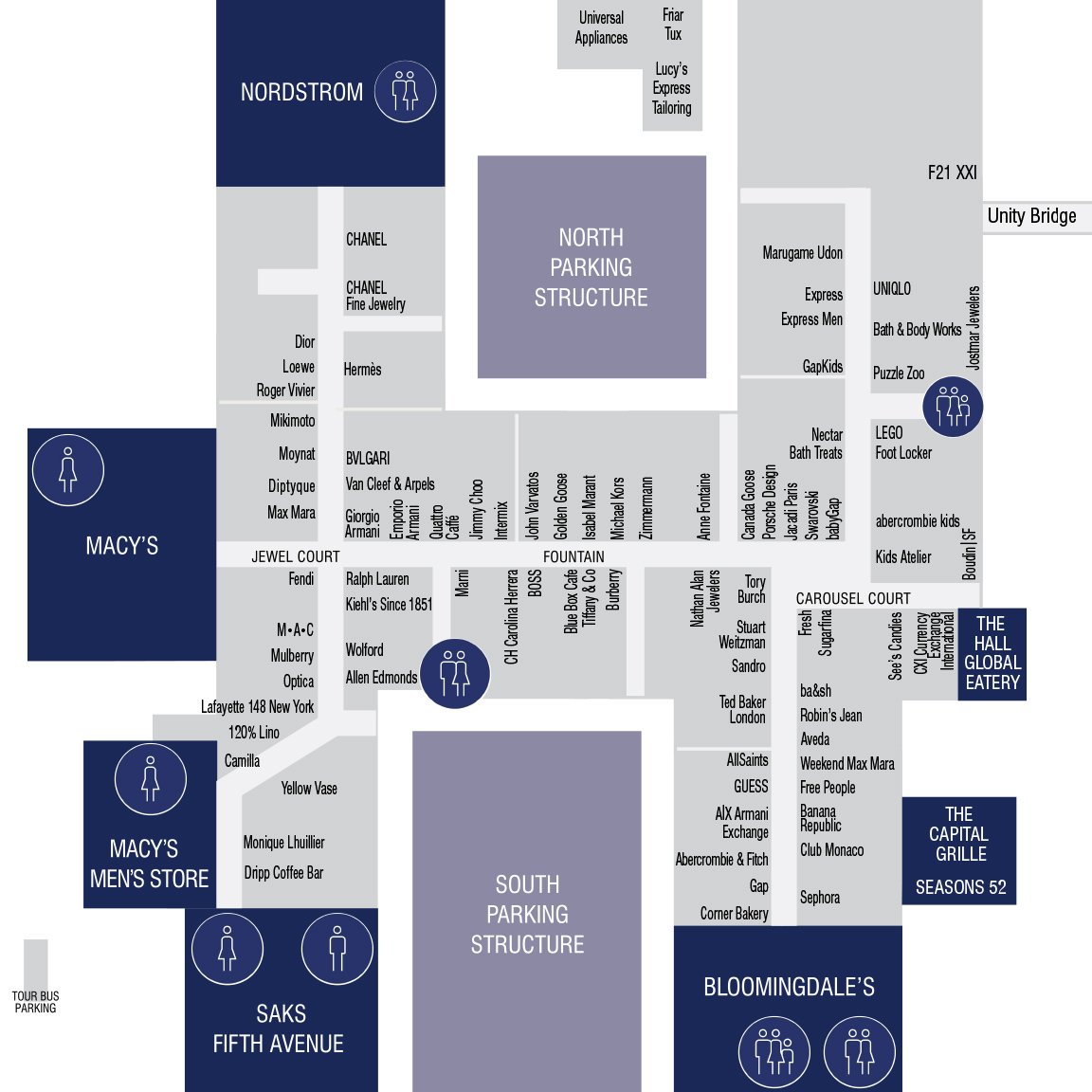 Restroom Locations – South Coast Plaza